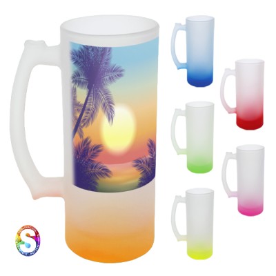 TARRO CERVECERO SATINADO BICOLOR DE SUBLIMACIÓN 16 OZ CHELADO A2799 Mod ...